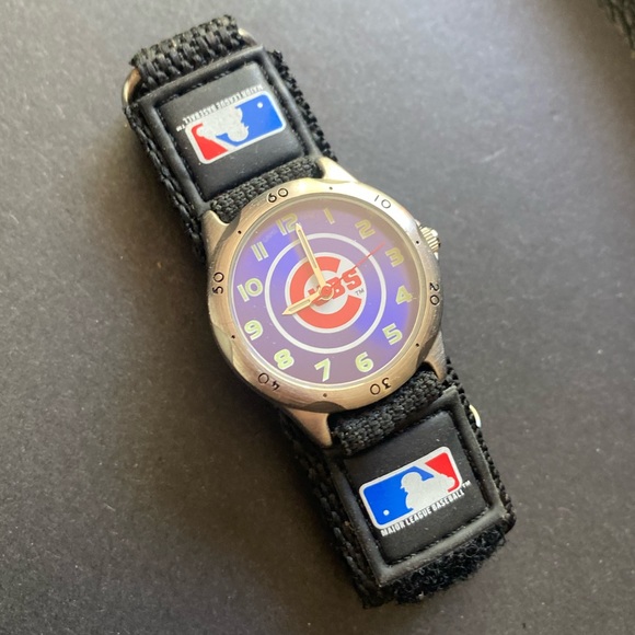 MLB | Accessories | Mlb Chicago Cubs Black Velcro Watch | Poshmark